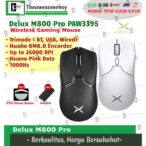 Promo Delux M800 PRO PAW3395 Wireless Gaming Mouse Mirip Ajazz - White, M800 PRO 3395 - Kota ...