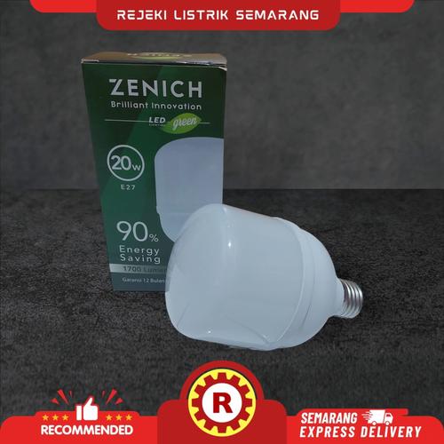 Jual LAMPU LED BULB ZENICH 20W WARNA PUTIH, LAMPU LED MURAH - 1 tahun ...