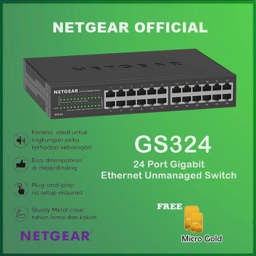 Promo NETGEAR GS324 Gigabit Ethernet Unmanaged Switch 24 Port GS 324 ...