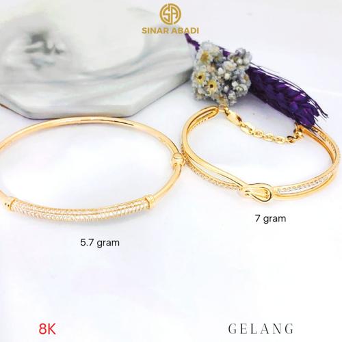Jual GELANG BANGLE DIAMOND LOOK DAN BANGLE PITA FASHION 8K - SINAR ...