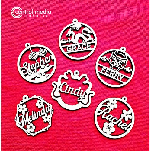 Jual Hang Tag Imlek Kayu Custom Nama Chinese New Year Gift Tag - RABBIT ...