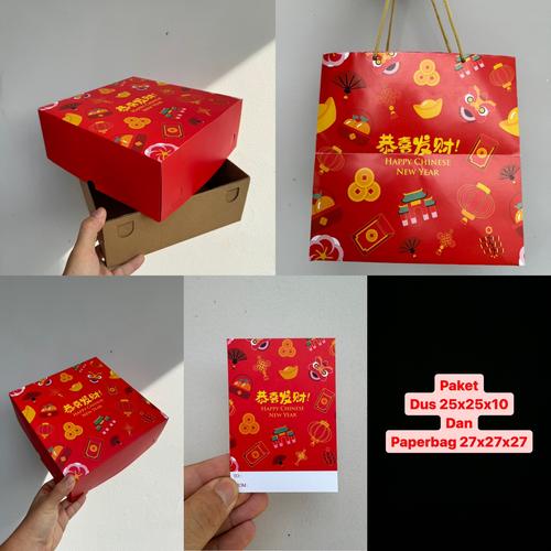 Jual Paket Dus imlek 25x25x10 dan Paperbag 27x27x27 chinese new year party - Kota Tangerang ...