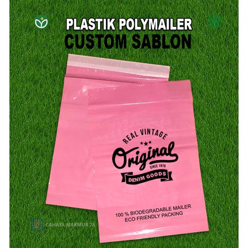 Jual Plastik Polymailer 25x35 cm custom Sablon Logo Free Design - Pink, 500 pcs - Jakarta Barat ...
