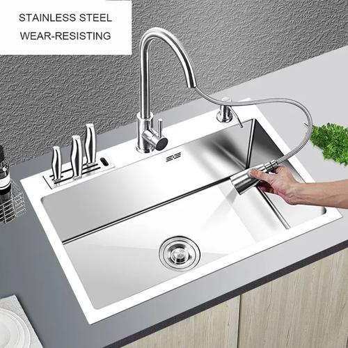 Jual KITCHEN SINK 7545 STAINLESS TEMPAT PISAU LENGKAP KRAN MODEL ...