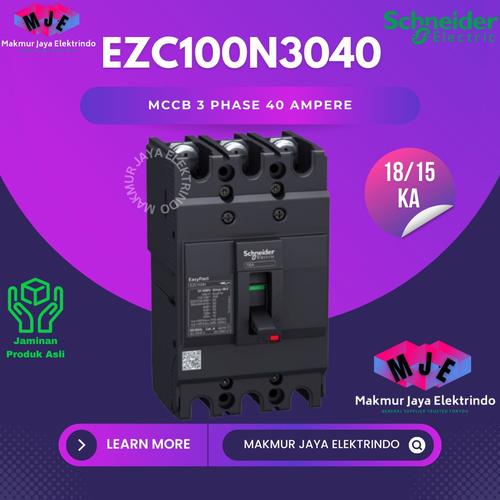 Jual Mccb 3 Phase 40 Ampere EZC100N 3P 40A 18 kA 3 Pas 40 Amper ...