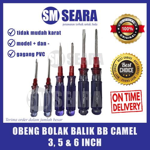 Jual Obeng 2WAY Bolak Balik Gagang PVC Camel Plus (+) dan (-) - 3 x 50 ...