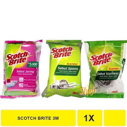Jual 3M SCOTCH BRITE SPONS SABUT & STAINLESS SPONS CUCI PIRING - SPONS ...