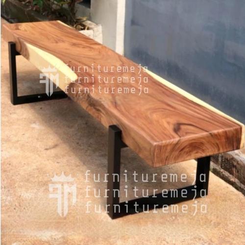 Jual Bangku Kayu Panjang Bench 2 Meter Tebal 10 Cm Kaki Besi Trembesi ...