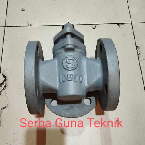 Jual Plug Kran Valve 2" inch DN 50 Jis 10k Flange Three Way Cabang 3 ...