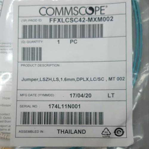Jual Commscope Systimax FO Patch Cord SC-LC 2Mtr MM Duplex LSZH Fiber ...