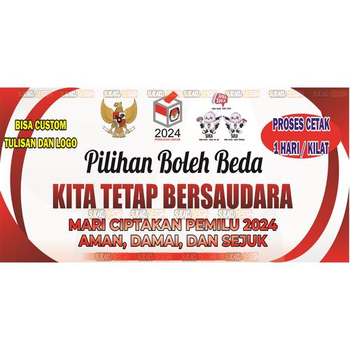 Jual BANNER / SPANDUK PEMILU DAMAI 2024 / BISA COD - 2X1 - Jakarta ...