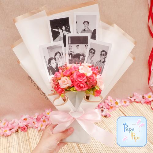 Jual Buket Custom Foto Polaroid Photocard Buket Bunga Coklat Flower ...