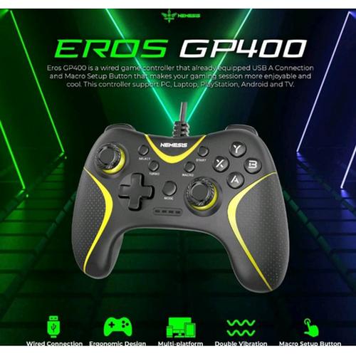 Jual NYK emesis Eros Gp400 / GP-400 Gamepad wired turbo with Macro ...