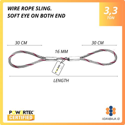 Jual WIRE ROPE SLING. SOFT EYE BOTH END. 16 MM. SWL 3,3 T POWERTEC - 1 ...