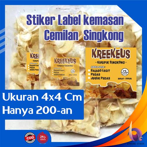Jual Stiker Label Kemasan Jualan Produk Keripik Singkong Gratis Desain ...