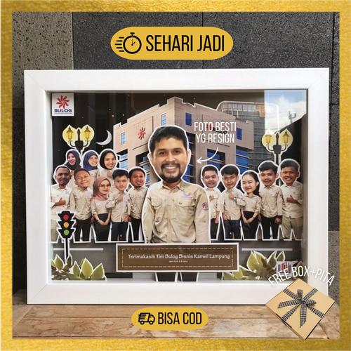 Jual Scrapframe Pop Up 3D Custom Karikatur Pigura 29x24cm Kado Perpisahan - +Lampu LED - Kab ...