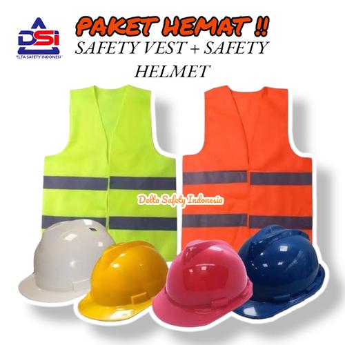 Jual PAKET HEMAT LENGKAP !! Rompi Safety Proyek + Helm Safety Pekerja ...