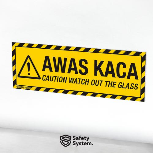 Jual Stiker Sign Label K3 Office Awas Kaca Caution Watch Out The Glass ...