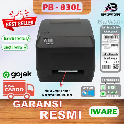 Jual PRINTER BARCODE THERMAL / LABEL PRINTER IWARE PB-830L (USB+LAN ...
