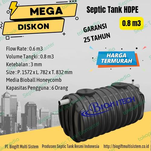 Jual Septic Tank HDPE 800 LITER BERSERTIFIKAT - Kota Depok - Septic ...