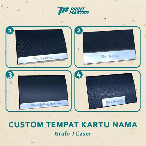 Jual Custom Tempat Kartu Nama Stainlesss Laser Grafir Name Card Holder ...