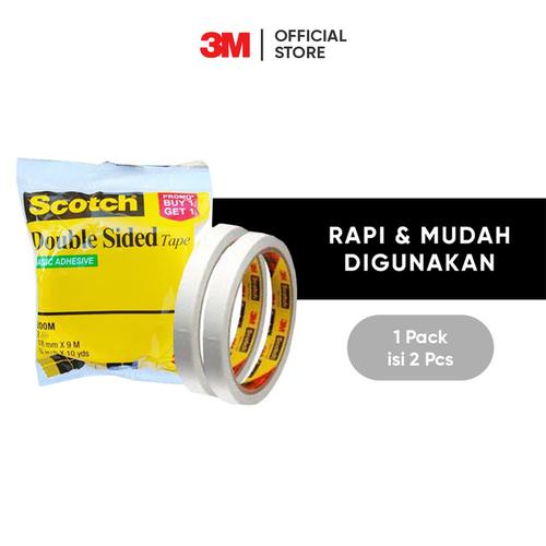 Jual 3M Scotch Double Tape Isolasi Dua Sisi 200M (18mm x 10Y / 9M) - 2 ...