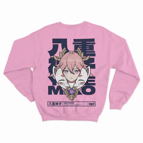 Jual Crewneck Yae Miko Fox Mask Anime Gaming Genshin Impact - M - Kota ...