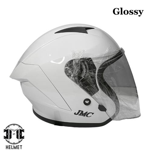 Jual JMC Helmet Half Face Premium Edition White - Kaca Clear/Smoke SNI ...