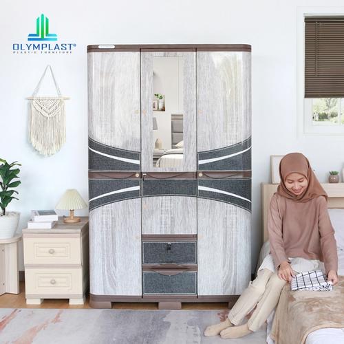 Jual Olymplast SCOC 3P Wood Lemari Pakaian Baju 3 Pintu Plastik SCO C ...