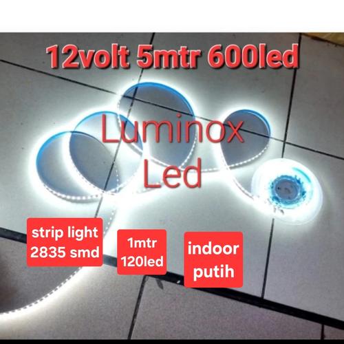 Jual strip light led putih 600led 12v 5meter drop ceiling 2835 led ...