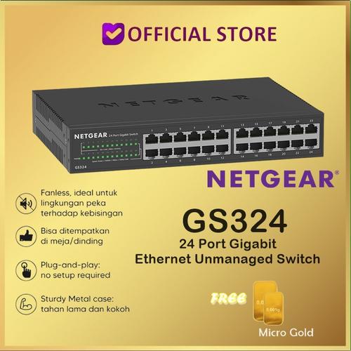 Promo Netgear GS324 24 Port Gigabit Ethernet Unmanaged Switch GS 324 ...