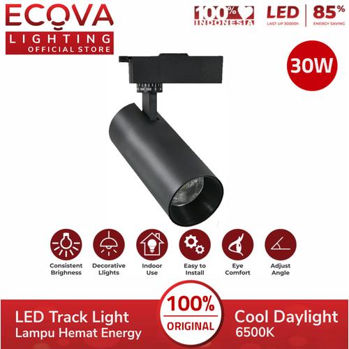 Jual ECOVA Lampu LED Track Light Black 30W Sorot Spotlight 30 Watt ...