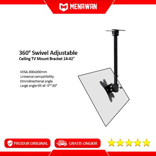 Jual 360° Swivel Ceiling TV Mount Bracket TV LED Monitor Gantung Plafon ...