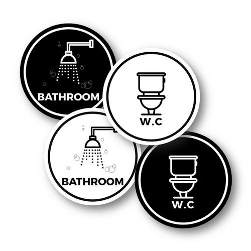 Jual Stiker Bathroom Stiker WC Stiker Vinil diameter 14cm - bathroom ...