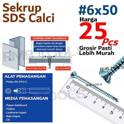 Jual Sekrup SDS FH GRC 6x50 / Skrup Kalsiboard Lisplang Conwood Calci ...