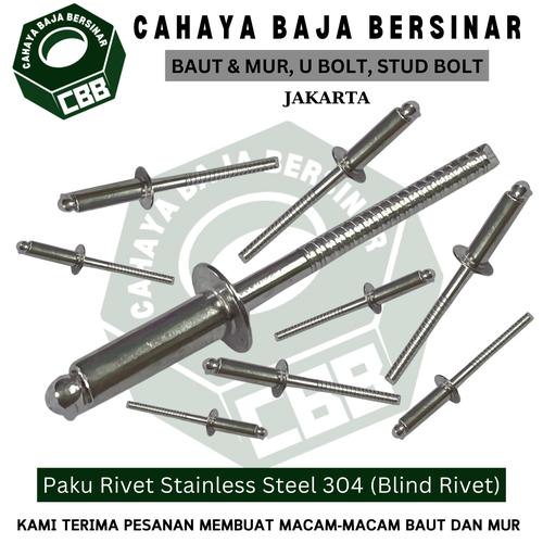 Jual Paku Rivet Stainless Steel 304 M4.8 (3/16) (Blind Rivet) - M4.8 x ...