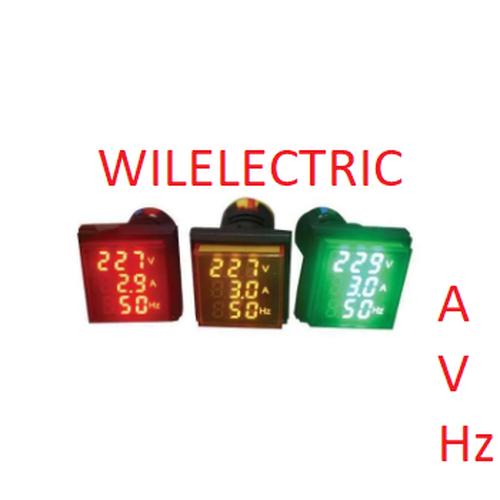 Jual Pilot Lamp Indicator LED AMPER + VOLT + HZ Meter 22mm 22 mm Kotak ...