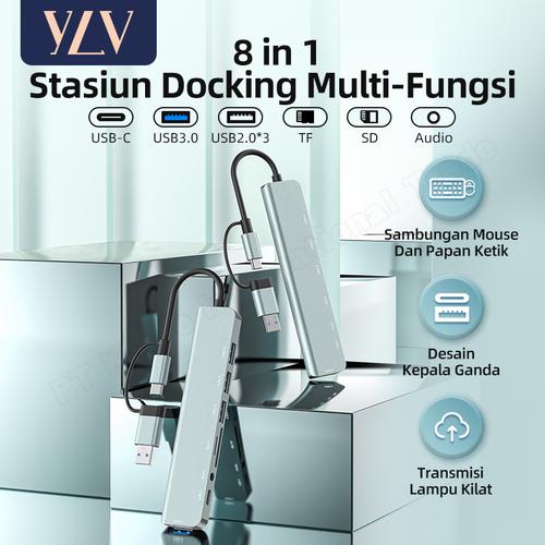 Promo YLV Multifunctional HUB Docking USB3.0+USB-C For Laptops/Type C ...