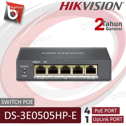 Jual SWITCH POE 5 PORT HIKVISION DS-3E0505HP-E IP CAMERA GIGABIT - Jakarta Barat - BIG VISION ...