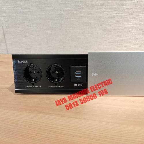 Jual Stop Kontak Meja 2 Lubang EU ARDE 2USB Stop Kontak SLIDE SLIDING GESER - Silver - Jakarta ...