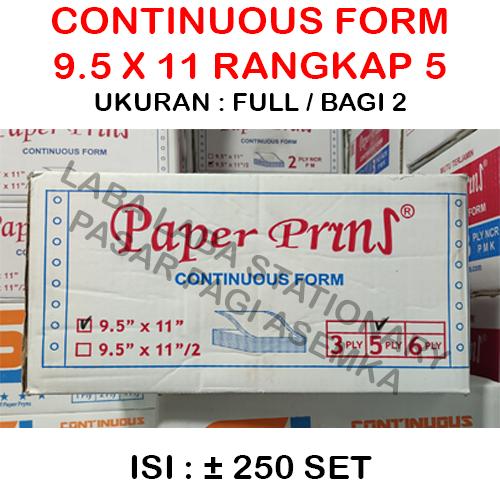 Promo Continuous Form Merk Paper Print 9.5x11 5 ply - Full - Jakarta ...