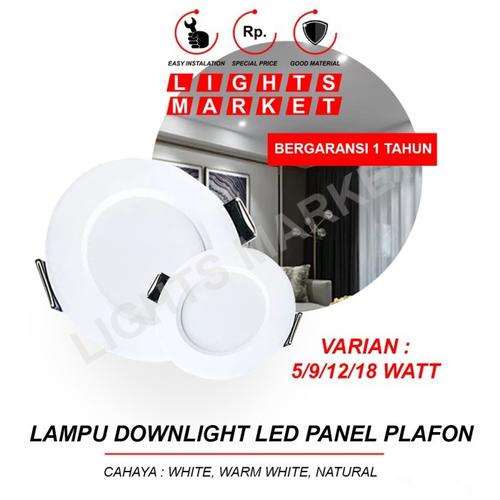 Jual Lampu Downlight LED Slim Plafon Inbow 5/9/12/18 Watt Garansi - Warm White, 9 Watt - Kota ...