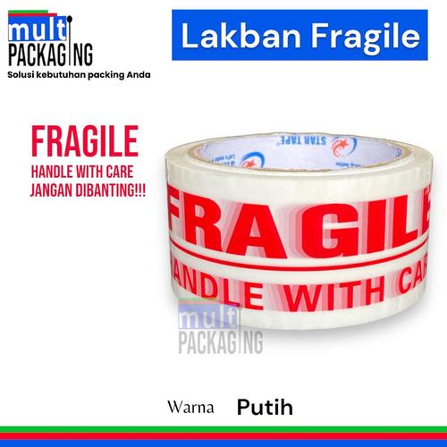 Jual Lakban Fragile Star Tape Uk. 2 inch x 50 yard (BOX) - Putih - Kota ...