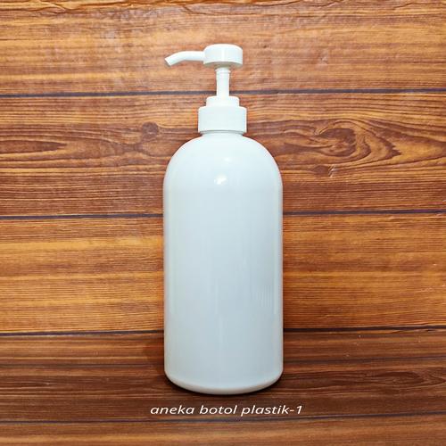 Jual BOTOL PUMP 1000ML PUTIH GLOSSY / BOTOL KEMASAN SABUN CAIR 1 LITER ...