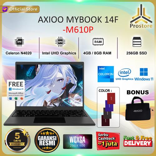 Promo LAPTOP AXIOO MYBOOK 14F N4020 8GB 256GB W10PRO 13.3WQXGA IPS 2.5K ...