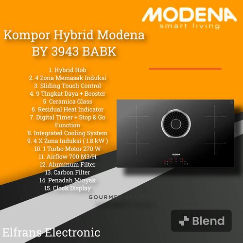 Jual Modena BY 3943 BABK Build-in Hob Hybrid 4 Tungku Modena By3943Babk ...