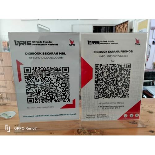 Jual Stand Akrilik QRIS Pembayaran / Frame QRIS Akrilik Payment Ukuran ...
