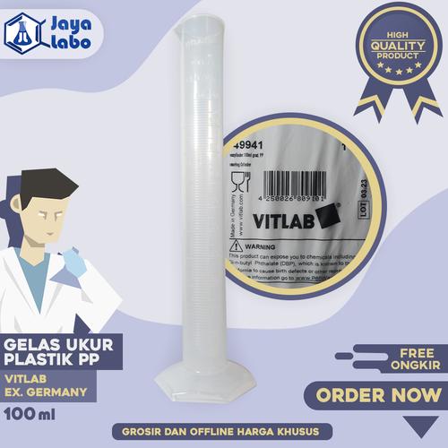 Jual GELAS UKUR PLASTIK VITLAB PP Vol. 100ml/Measuring Cylinder/Gelas Takar - Kota Surabaya ...