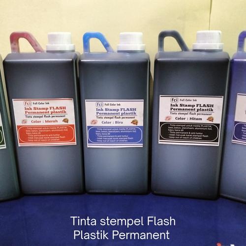 Jual Tinta stempel flash plastik permanen 1 liter - Hijau, 1 Liter ...