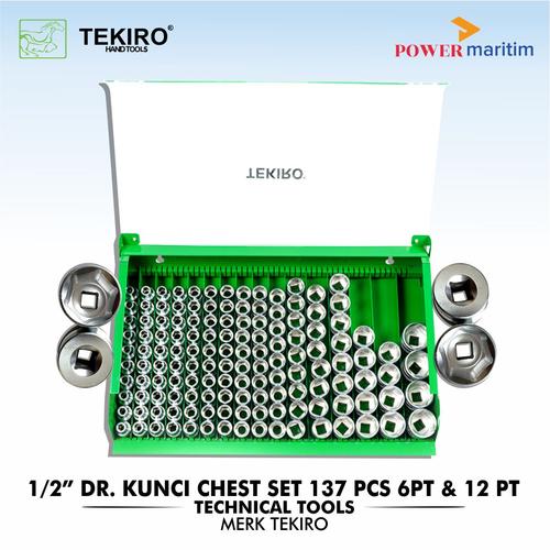 Jual 1/2" Dr Kunci Sock Merk Tekiro Set 137 Pcs Socket Chest Type SC ...